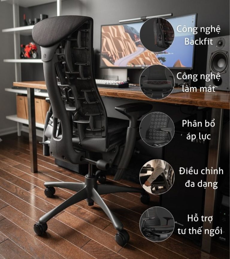 Ghế Herman Miller x Logitech G Embody Gaming Chair - Màu Black